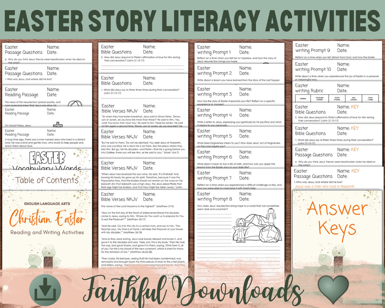 Easter Story Activities Bible | Easter Homeschool Comprehension ...