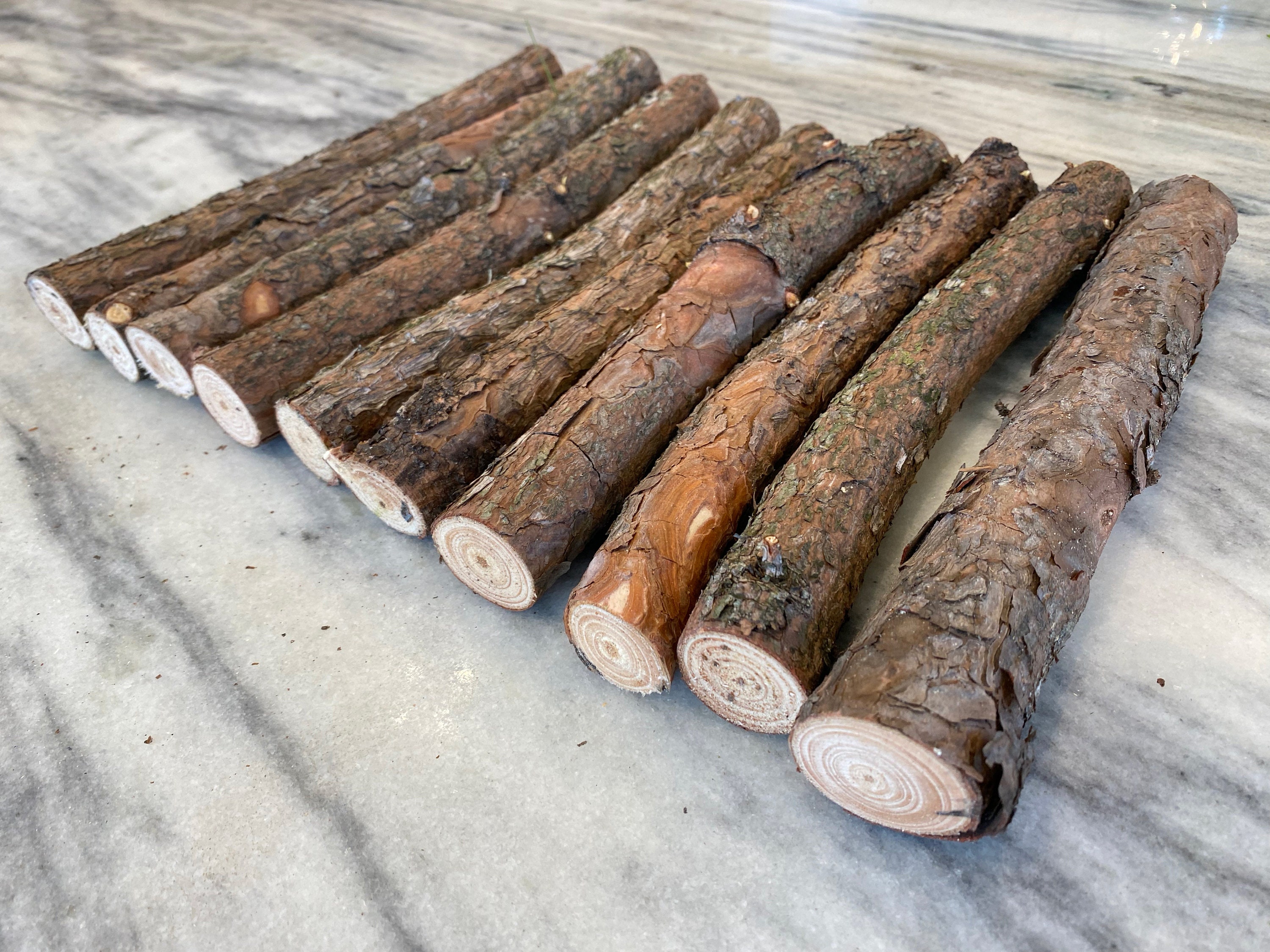 Organic PINE Logs 10” Length - Bundle of 10 - Wood Sticks - Eco ...
