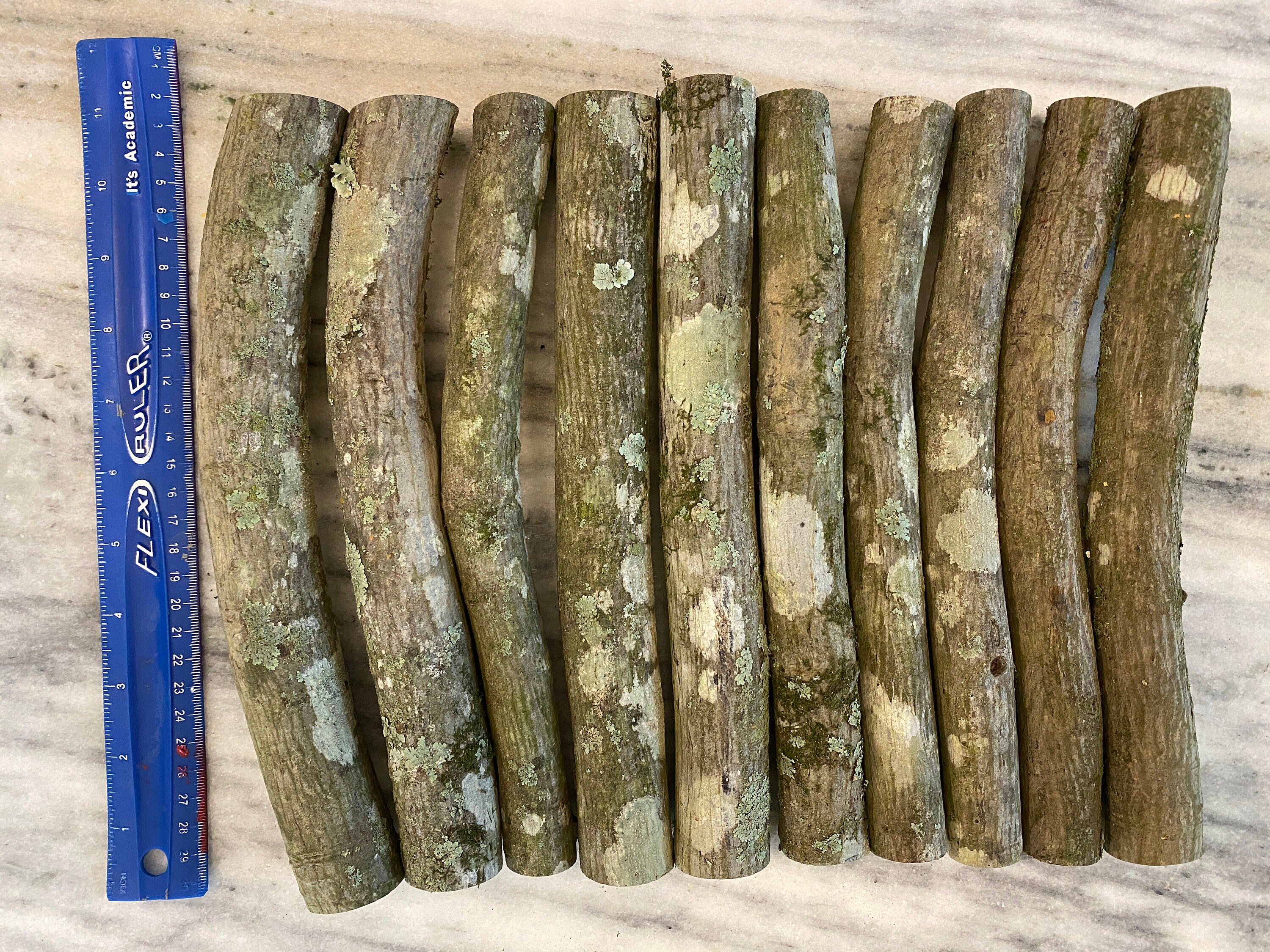 Organic HICKORY Logs 10” Length - Bundle of 10 - Wood Sticks - Eco ...