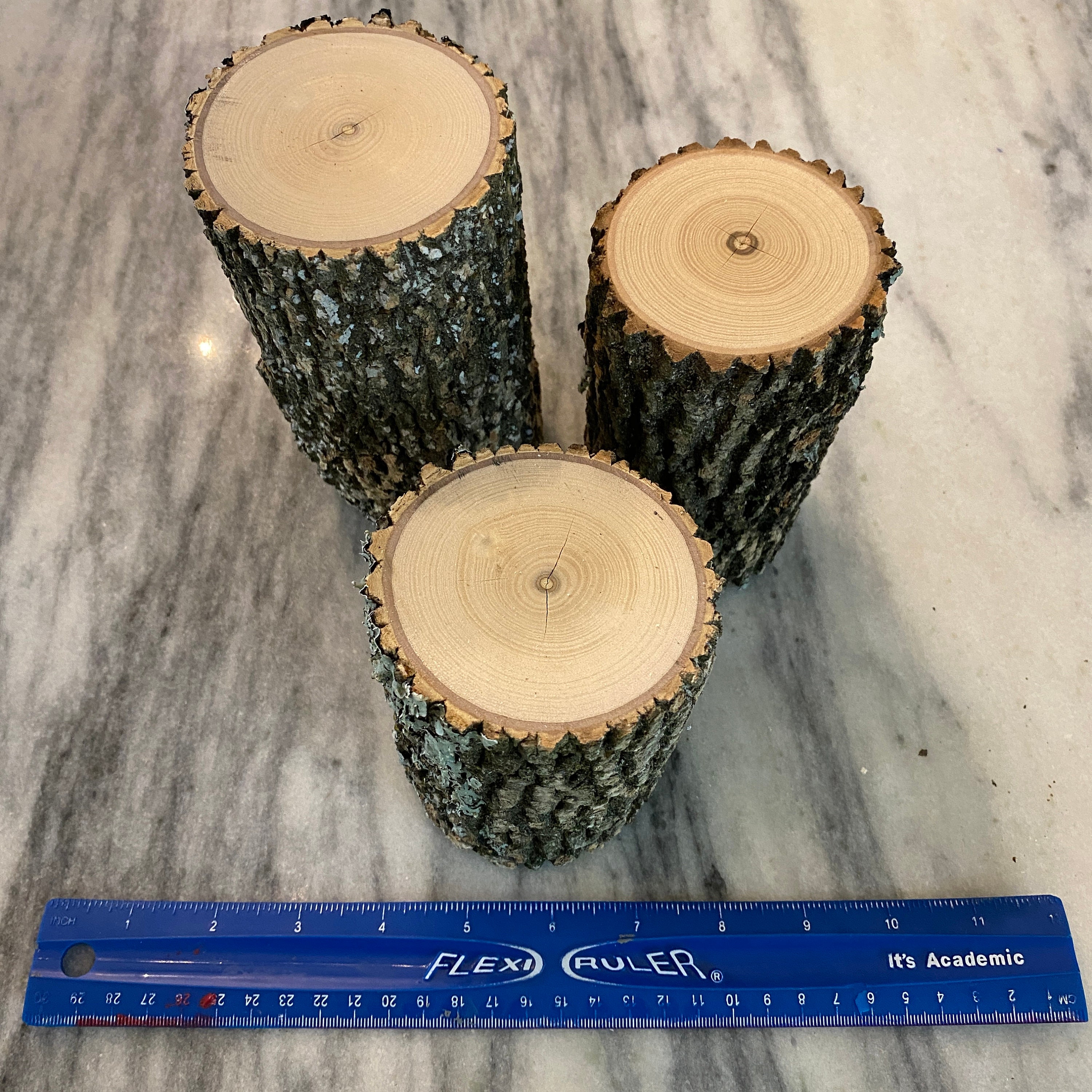 Set of 3 ASH Live Edge Log Stumps, Wedding Center Pieces, Fireplace ...