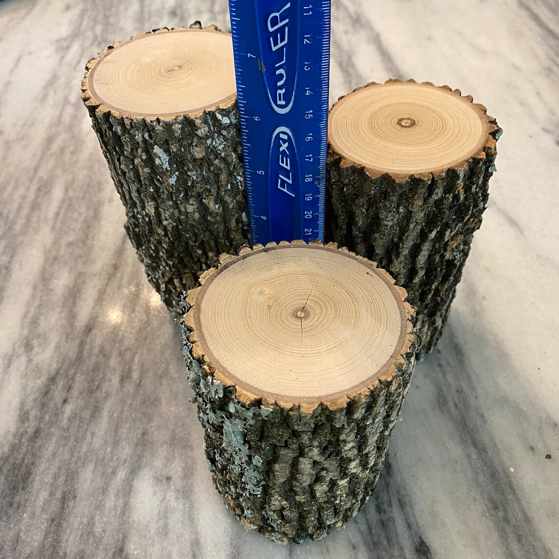 Set of 3 ASH Live Edge Log Stumps, Wedding Center Pieces, Fireplace ...