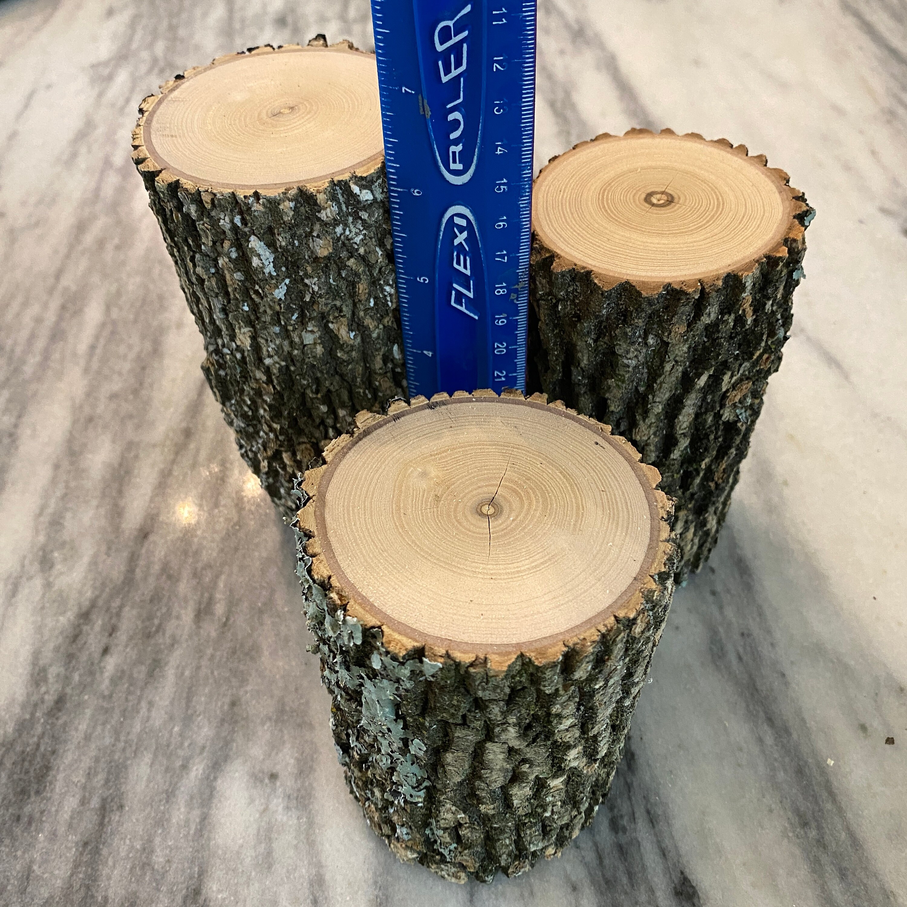 Set of 3 ASH Live Edge Log Stumps, Wedding Center Pieces, Fireplace ...