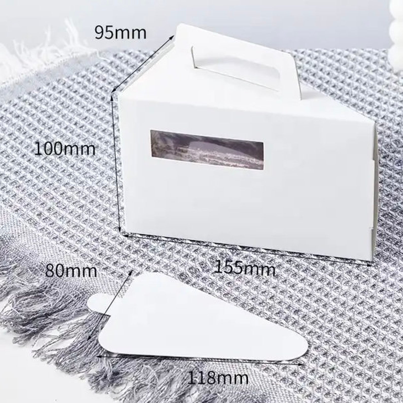 10 Triangle Slice Cake White Boxes With Window and Handle - Etsy