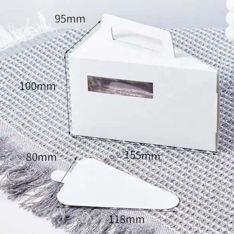 10 Triangle Slice Cake White Boxes With Window and Handle - Etsy