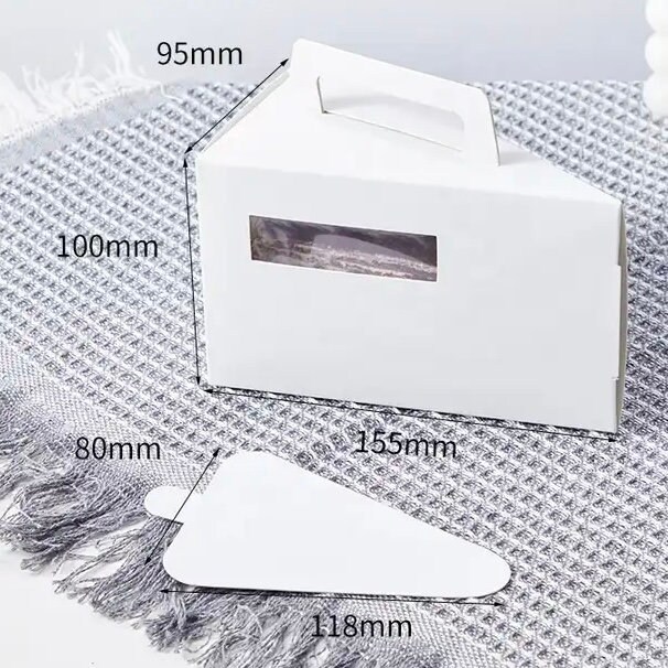 10 Triangle Slice Cake White Boxes With Window and Handle - Etsy