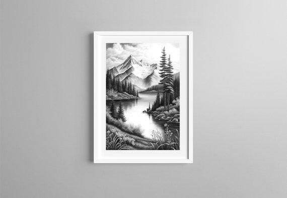Abstract Landscape Pencil Drawings