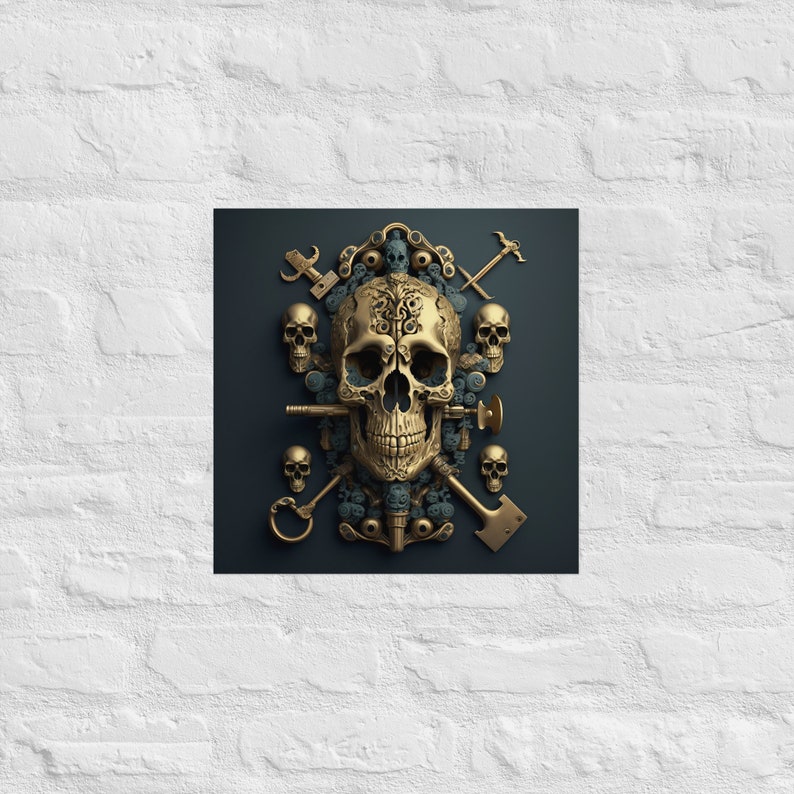 Steampunk Skulls & Keys Art Print – Gothic Home Decor (digital Download ...