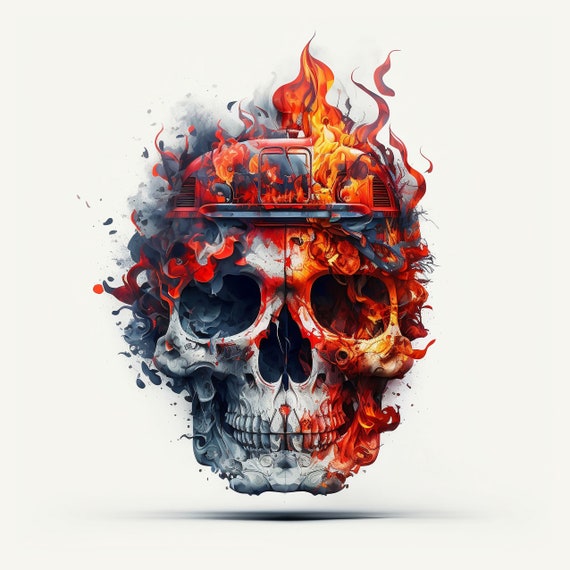 Skulls On Fire Drawings