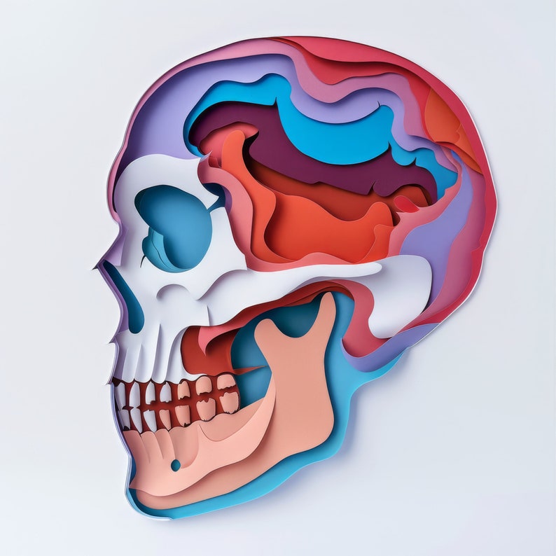 Paper Skull Art 26 - Modern Art - Instant Digital Download - Colors ...