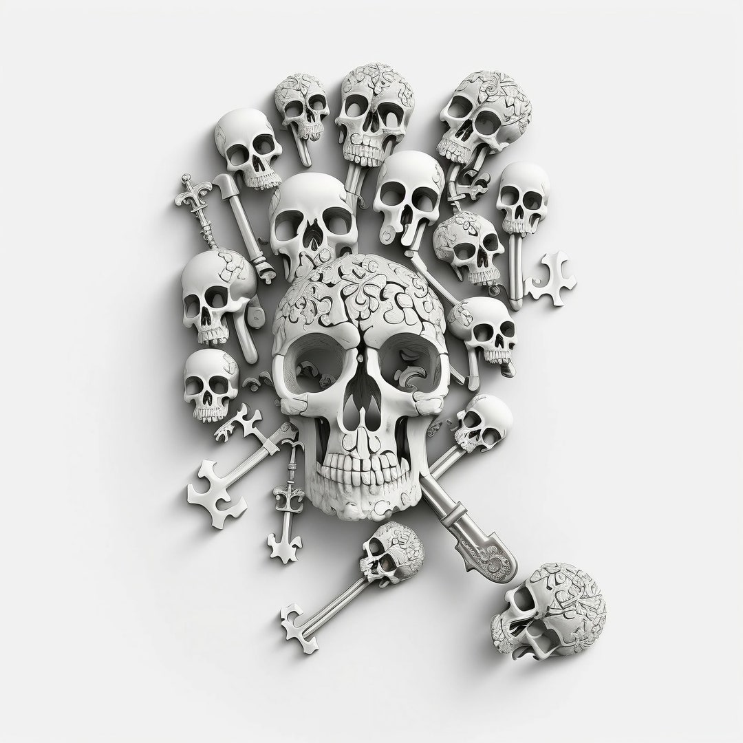 Skulls & Keys Art Print 8 - Keys and Locks - Instant Digital Download ...