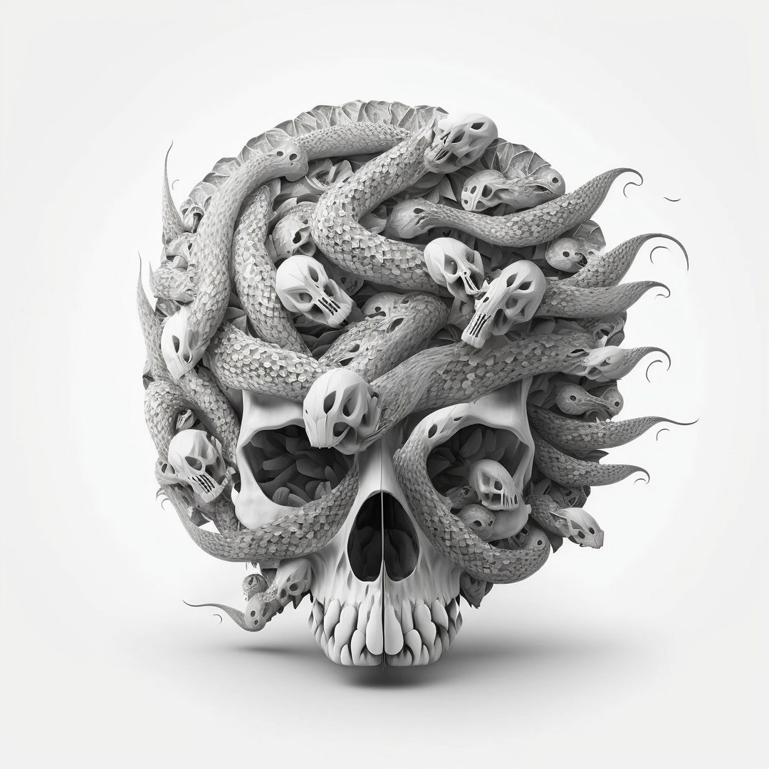 Skulls & Snakes Art Print 7 - Animal Art - Instant Digital Download ...