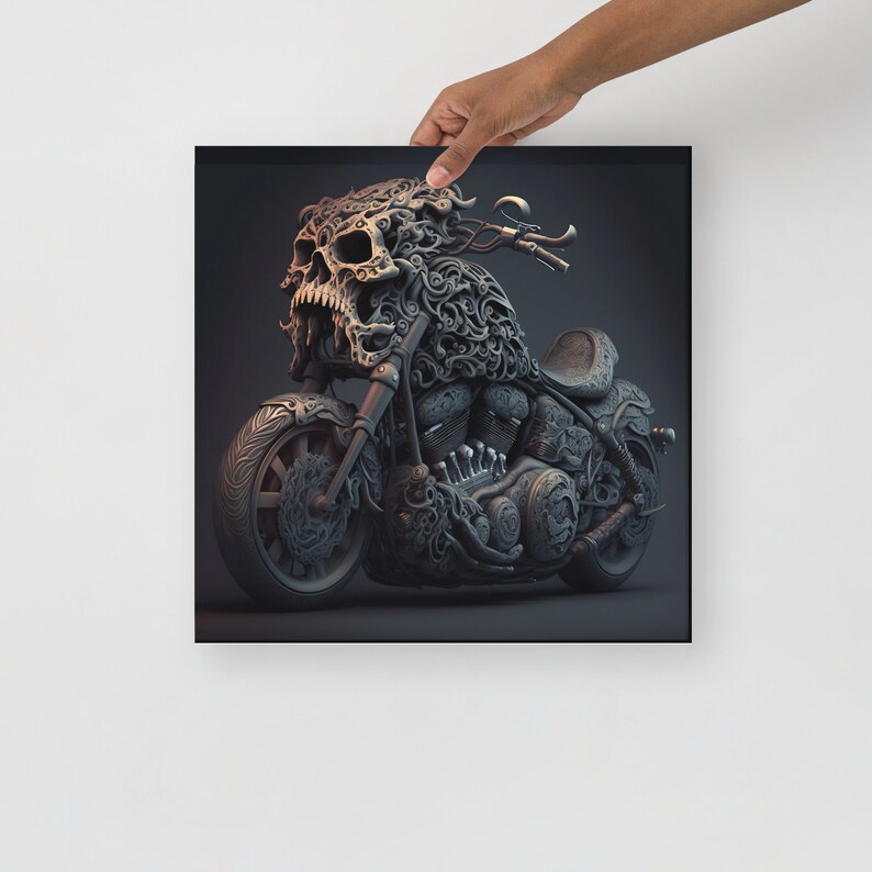 Skull Motorcycle Art Print – Gothic Biker Decor (digital Download) - Etsy
