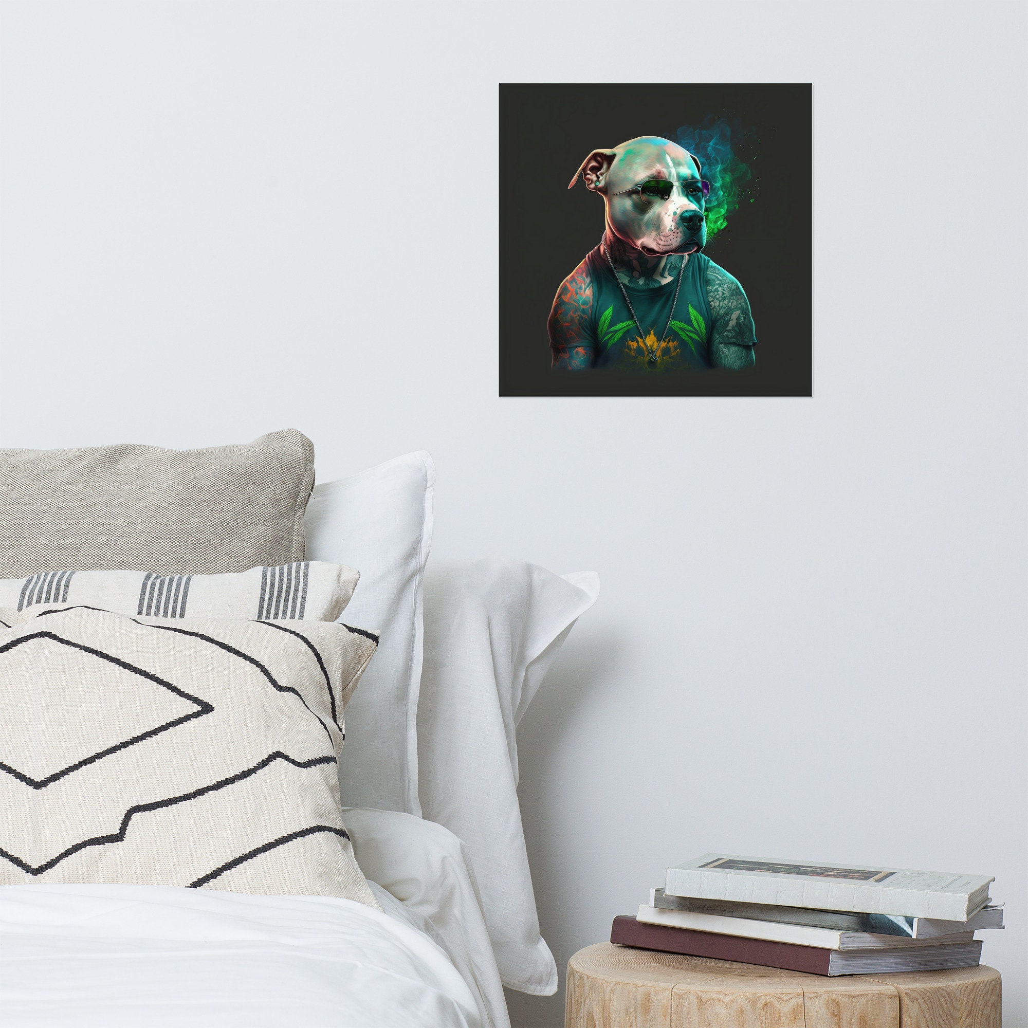 Stoner Pit Bull Art Print 7 Animal Art Instant Digital Download ...