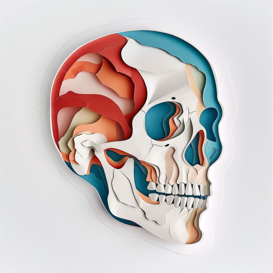 Paper Skull Art 25 - Modern Art - Instant Digital Download - Colors ...