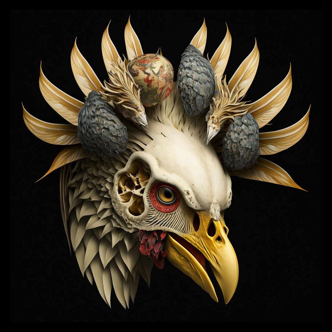 Skulls & Chickens Art Print 8 - Animal Art - Instant Digital Download ...