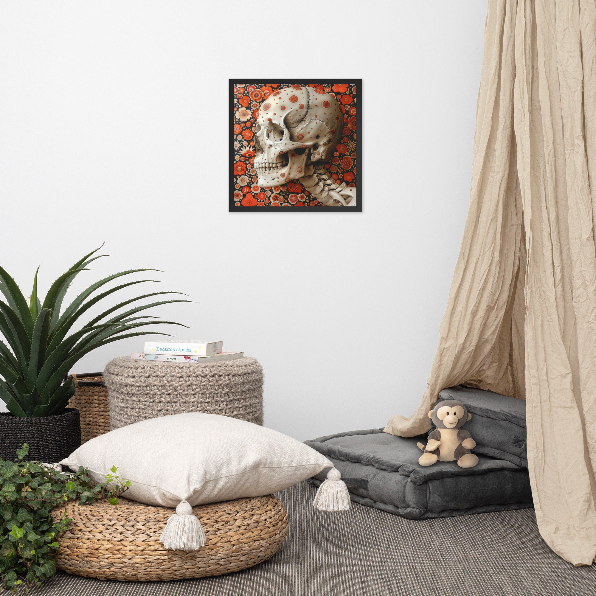 Flowered Skull Art 31 Modern Art Instant Digital Download Colors ...