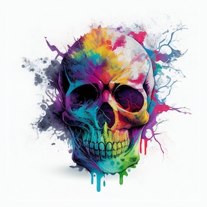 Skulls & Colors Art Print 3 - Abstract Art - Instant Digital Download ...