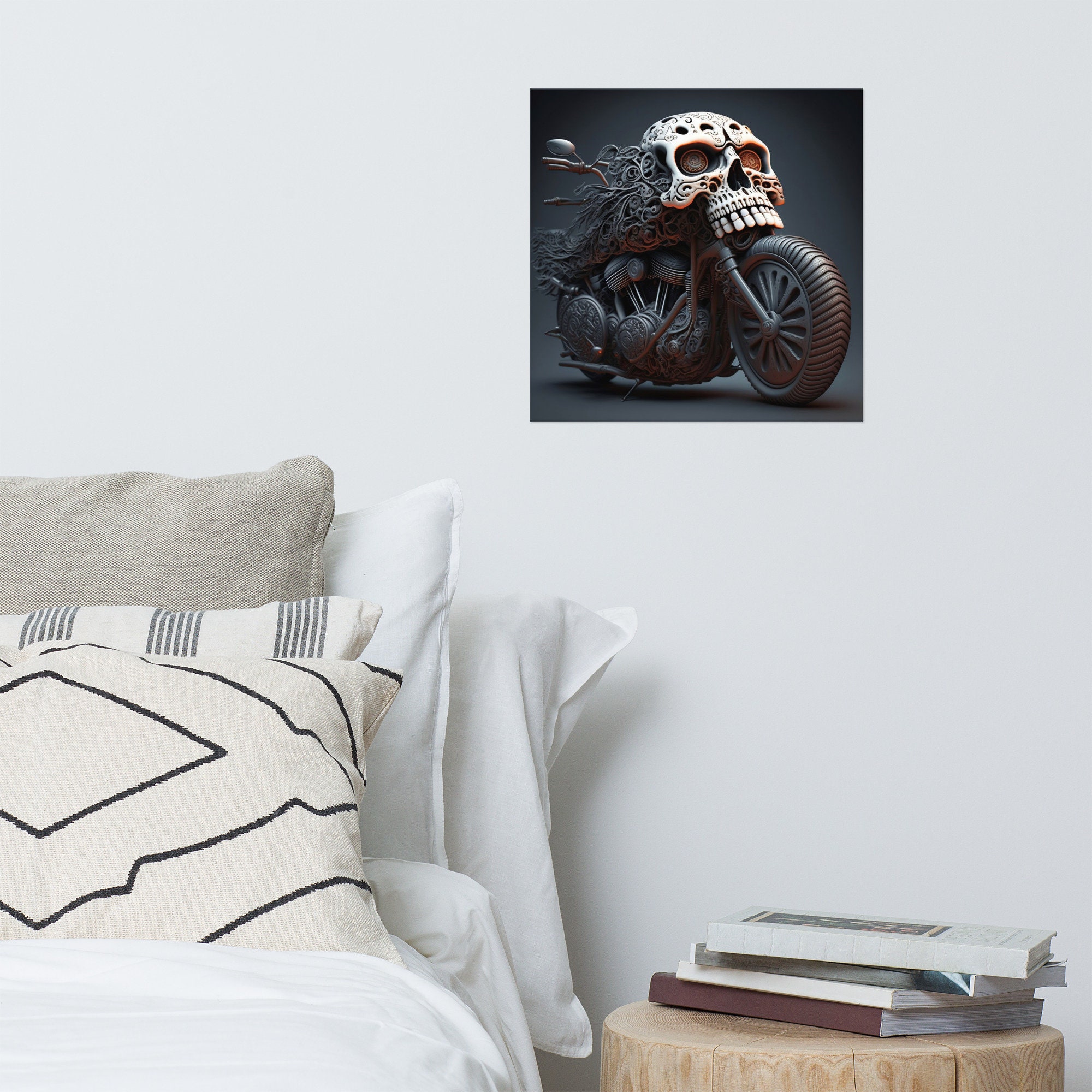Motorcycle Gifts for Men 14 - Skulls & Motorcycles Art Print - Biker ...