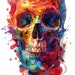 Painted Skull Art 54 Modern Art Instant Digital Download Colors ...