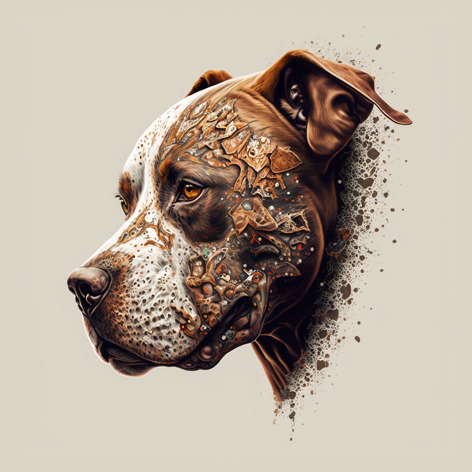 Skulls & Pit Bulls Art Print 1 - Animal Art - Instant Digital Download ...