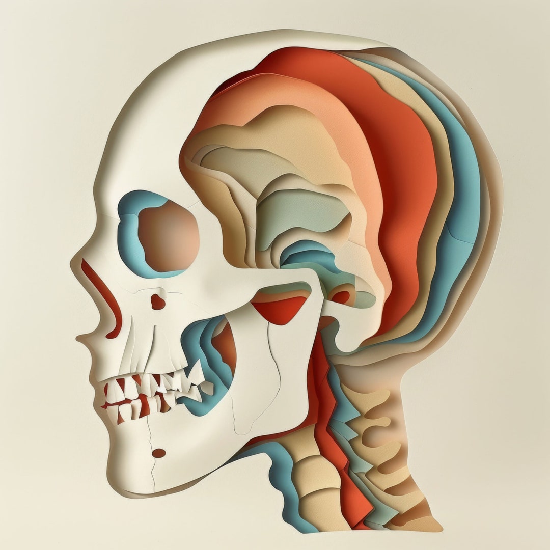 Paper Skull Art 24 - Modern Art - Instant Digital Download - Colors ...