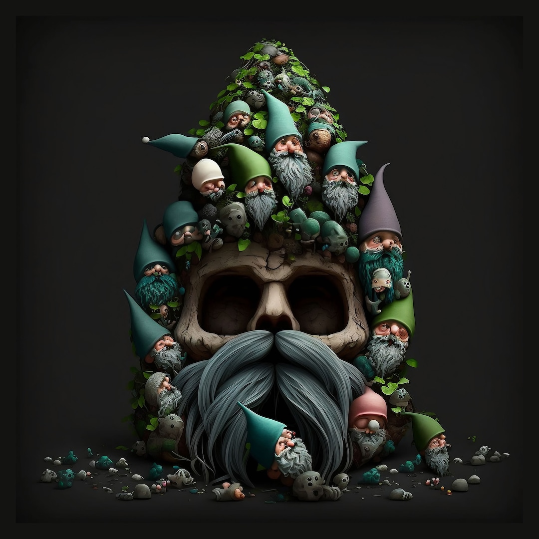Skulls & Gnomes Art Print 4 - Gnome Art - Instant Digital Download ...