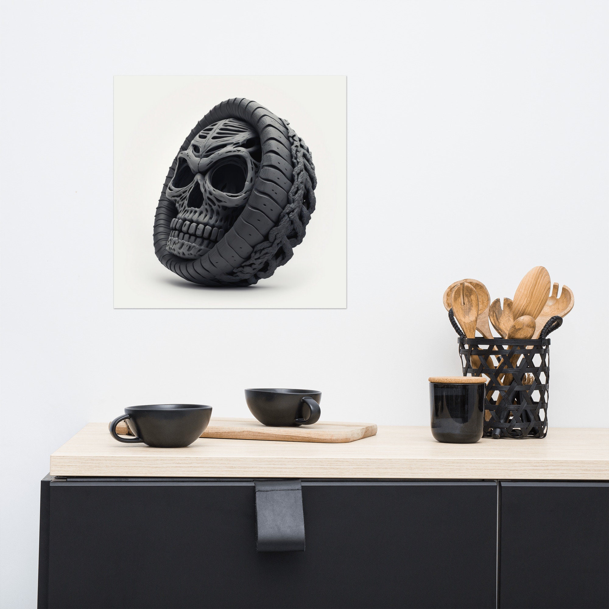 Skulls & Cars Art Print 4 Tire Art Instant Digital - Etsy