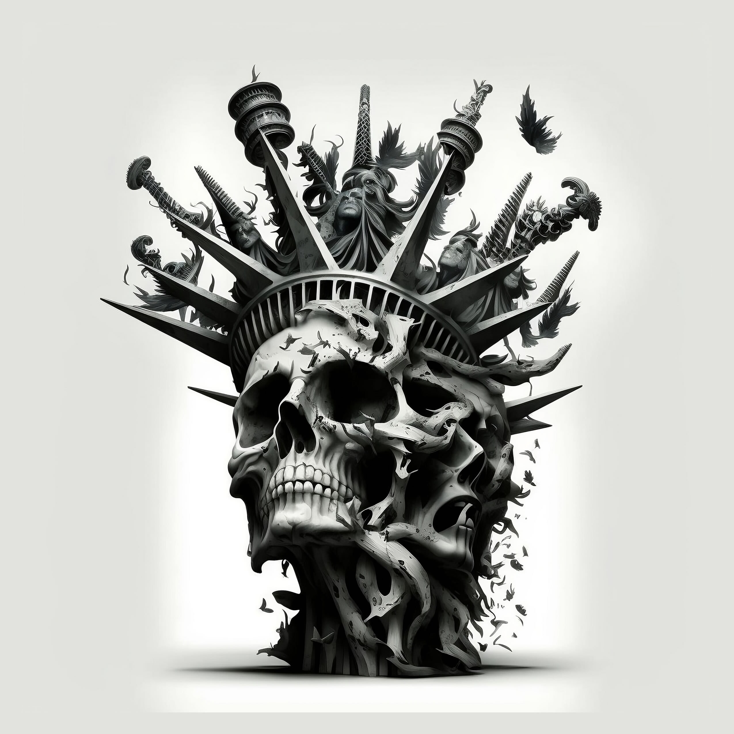 Statue Of Liberty Skull Tattoo