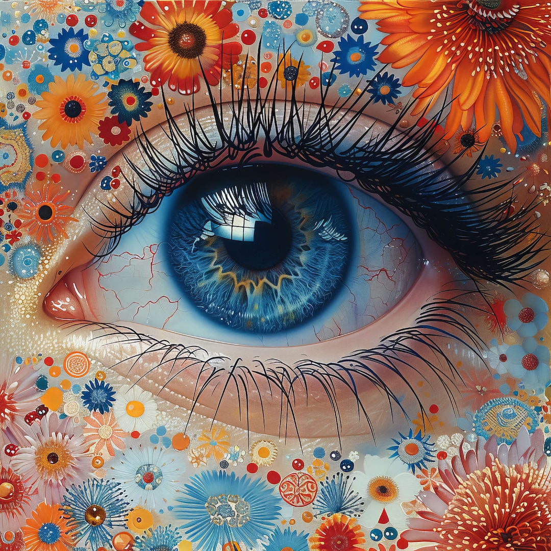 Eyeball & Flowers Art 38 - Printable Wall Art - Instant Digital ...