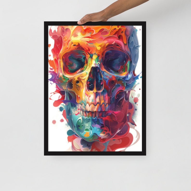 Painted Skull Art 54 - Modern Art - Instant Digital Download - Colors ...