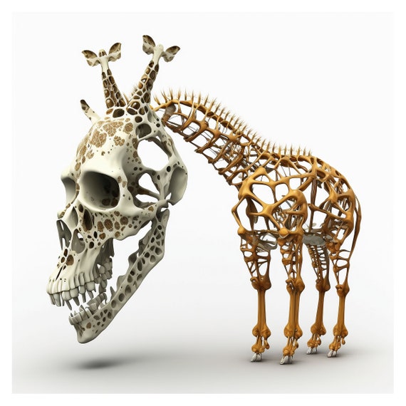 Giraffe Skull Drawing