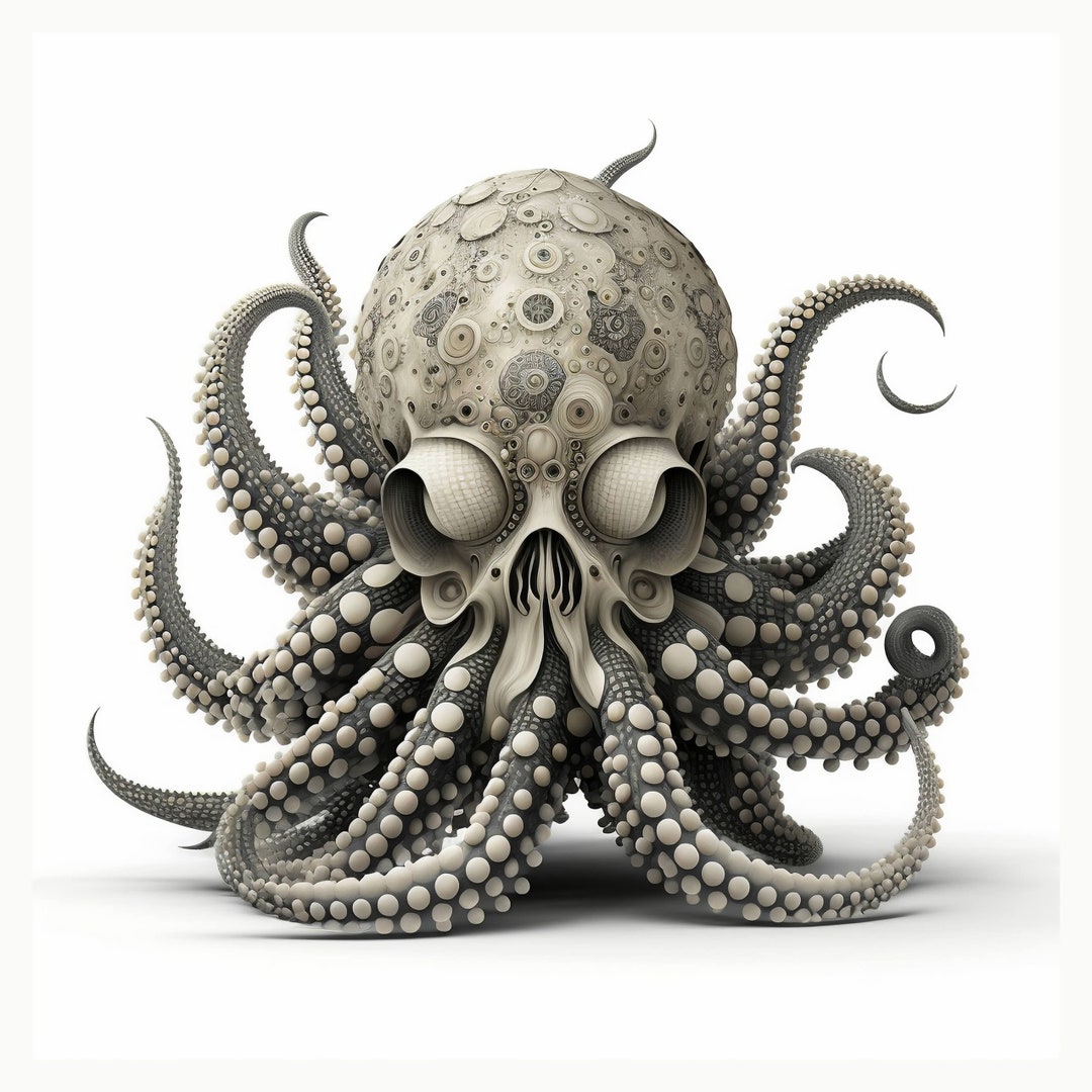 Skulls & Octopus Art Print 10 Animal Art Instant Digital Download ...