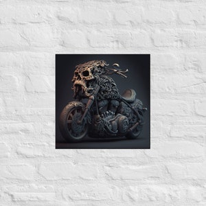 Skull Motorcycle Art Print – Gothic Biker Decor (digital Download) - Etsy