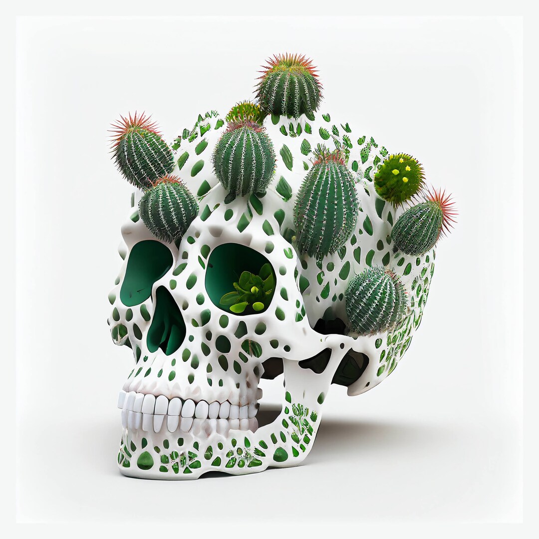 Skulls & Cactus Art Print 1 Cactus Art Instant Digital Download Skull ...