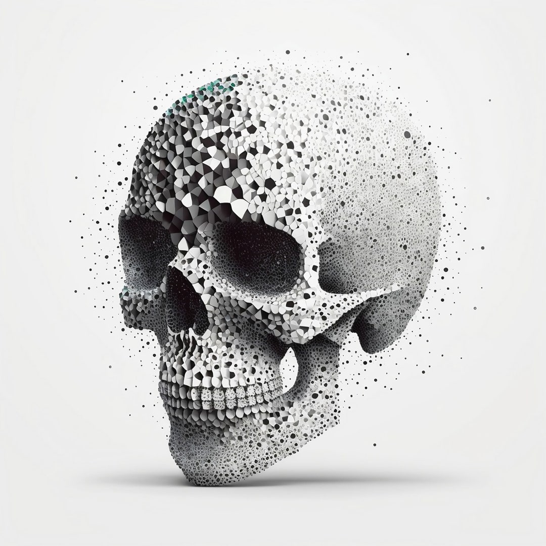 Pointillism Skull 2 - Modern Art - Instant Digital Download - Artist ...