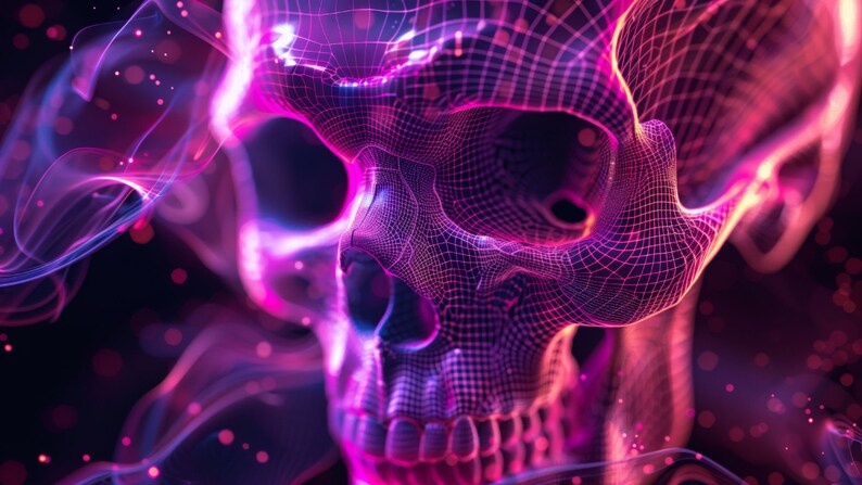 Electric Light Skull Art 64 - Modern Art - Instant Digital Download ...