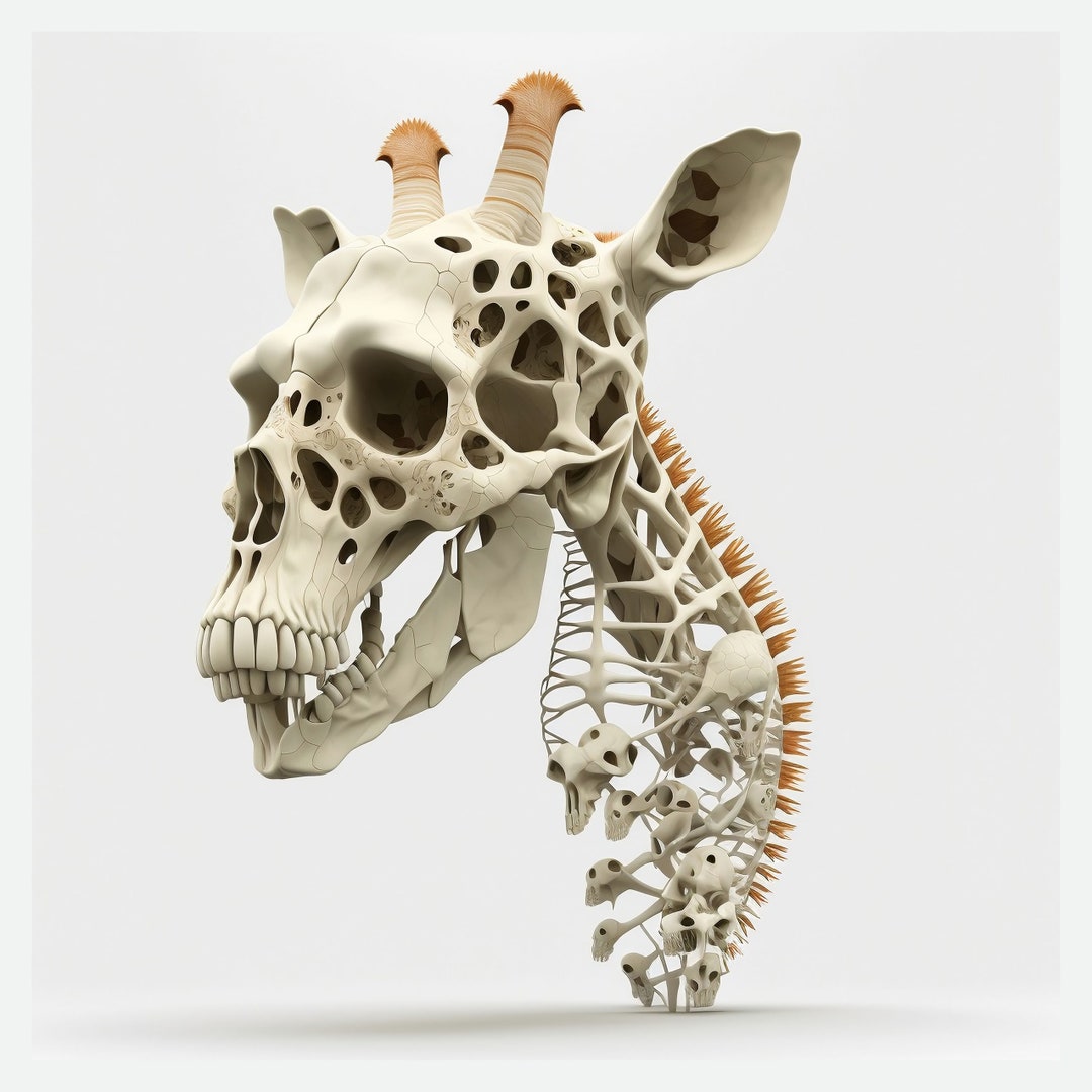 Giraffe Skull Art Print: Animal Skulls Home Decor (digital Download) - Etsy