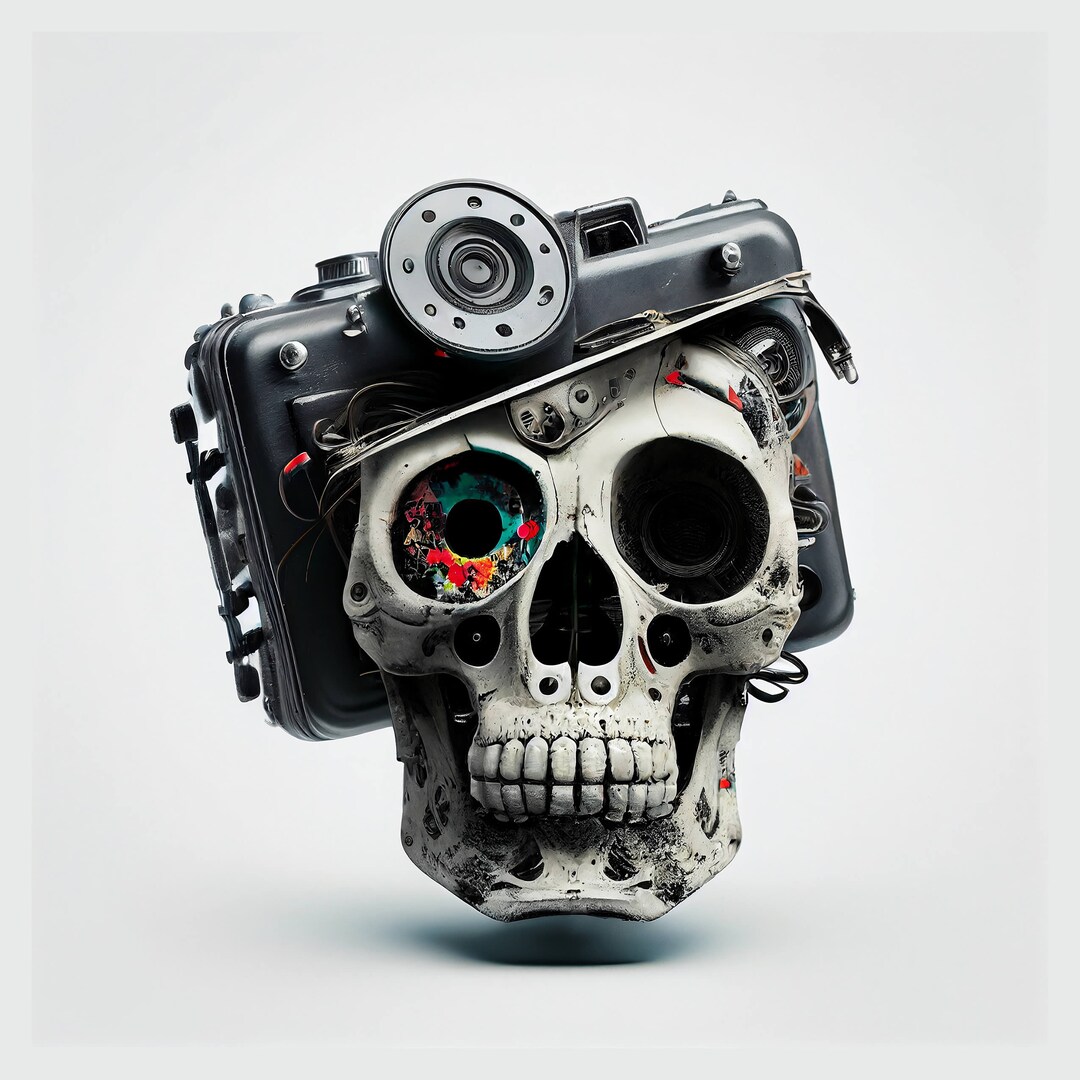 Skulls & Cameras Art Print 2 - Camera Art - Instant Digital Download ...