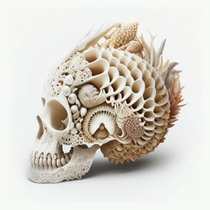 Skulls & Shells Art Print 1 - Shell Art - Instant Digital Download ...