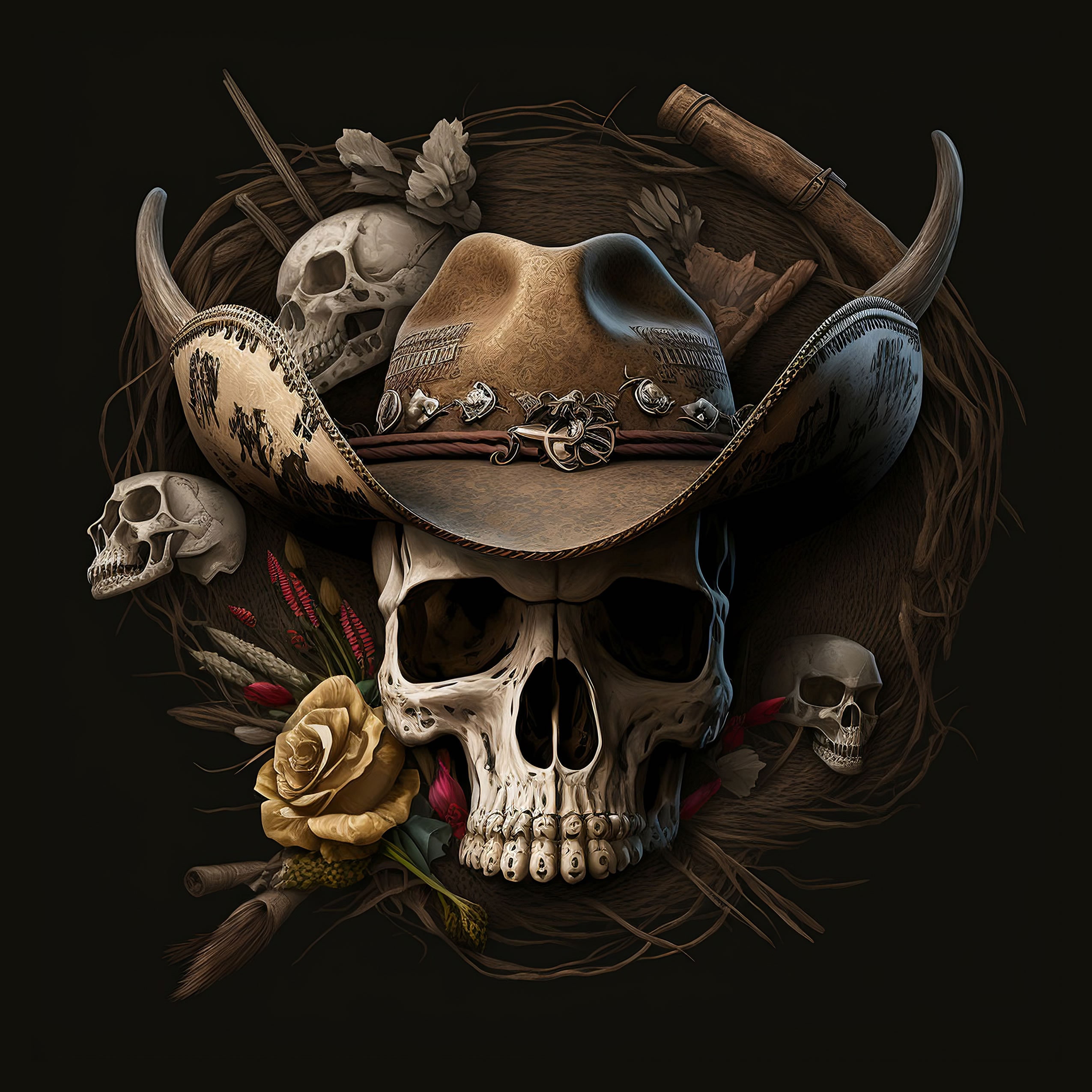 Skulls & Cowboys Art Print 1 - Cowboy Art - Instant Digital Download ...
