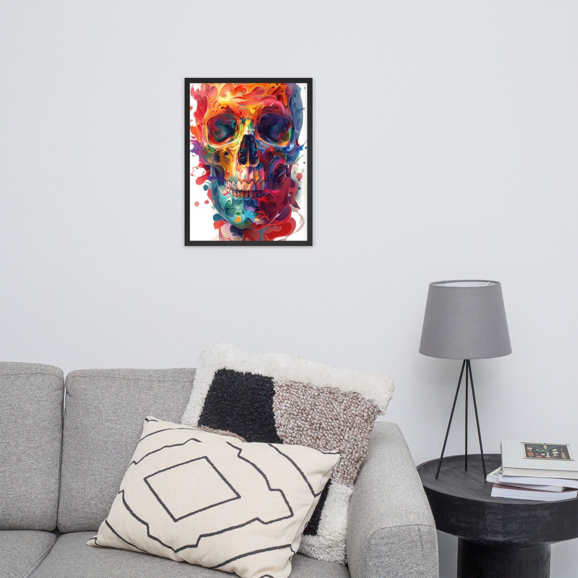 Painted Skull Art 54 Modern Art Instant Digital Download Colors ...