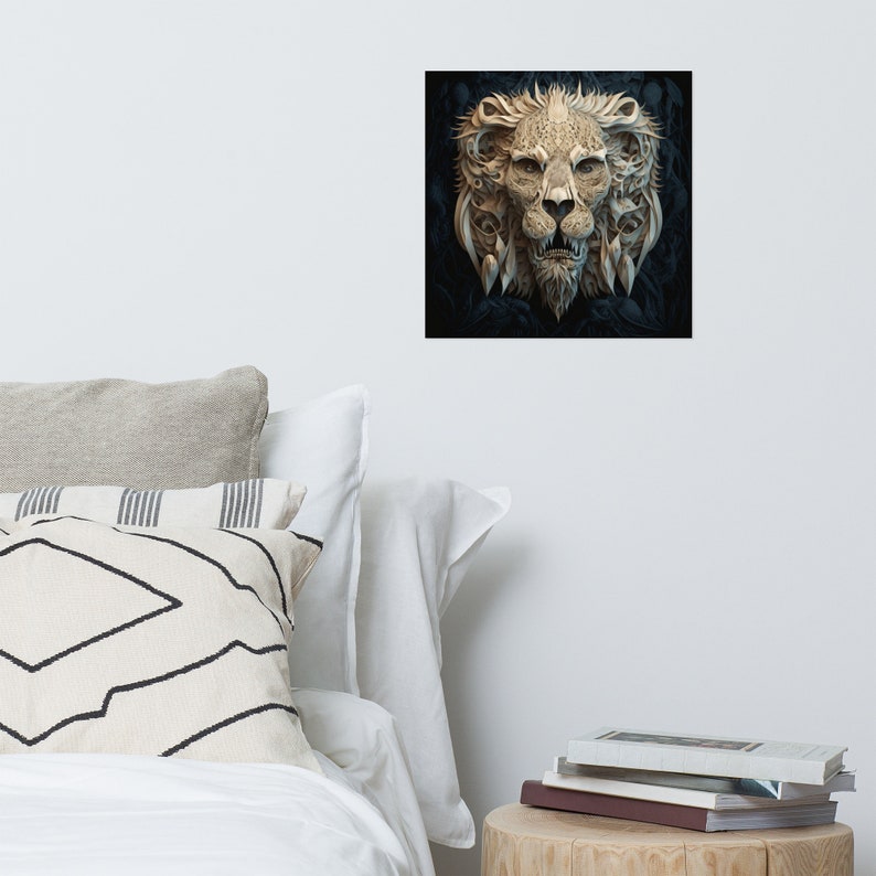 Skull & Lion Art Print 3 Animal Art Instant Digital Download Leo ...