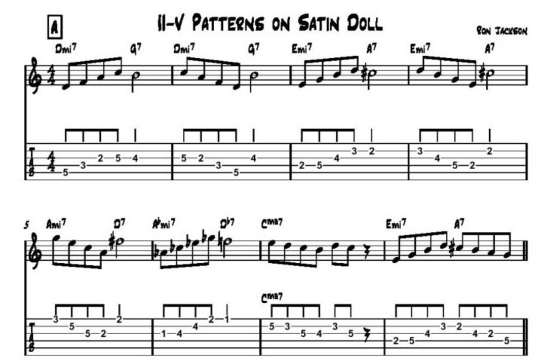 II-V Patterns on Satin Doll | Jazz Guitar Lesson on Essential Chord ...