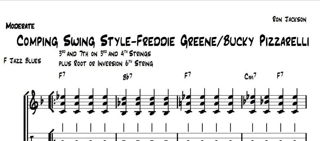 Swing Comping Lesson | Freddie Green and Bucky Pizzarelli PDF & Tabs - Etsy
