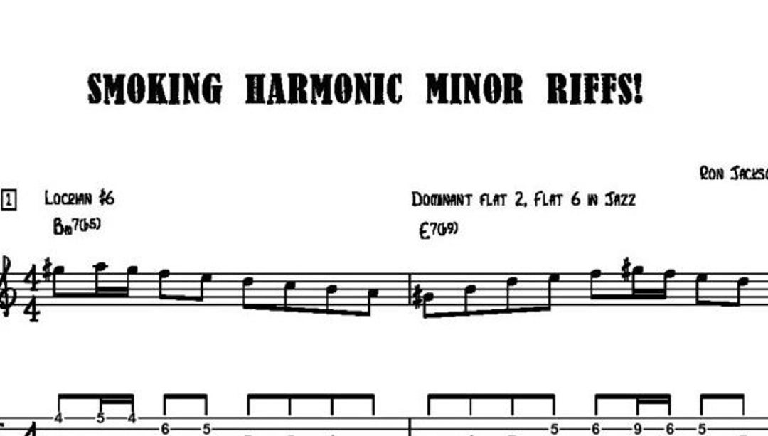Smoking Harmonic Minor Scale Riffs Jazz Improvisation Phrases Using the ...