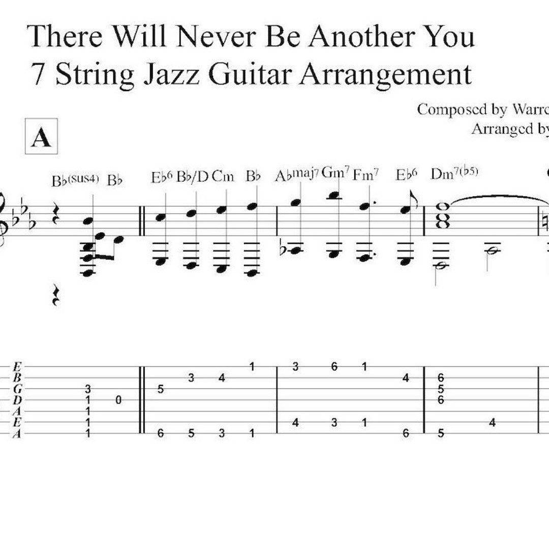 7-string Guitar Arrangement | There Will Never Be Another You, Jazz ...