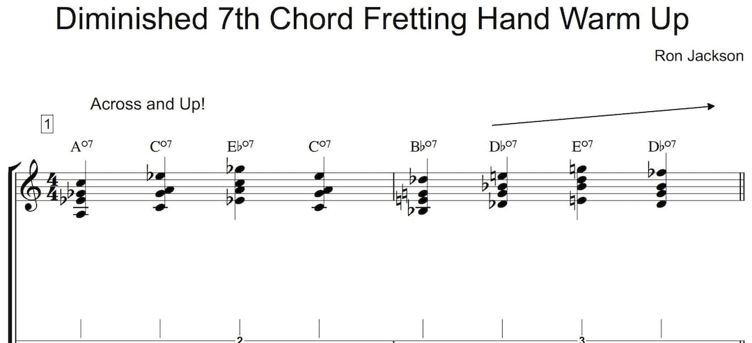 Diminished 7th Chord Warm-up | Finger Strength & Flexibility Exercise ...