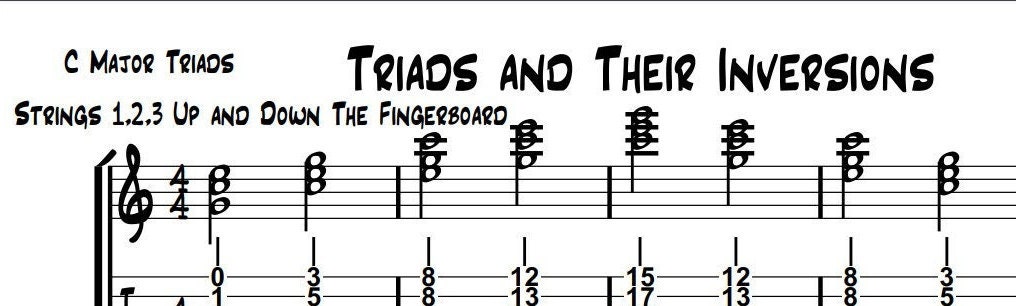 Complete Guide to Guitar Triads and Inversions Learn C Major Minor ...