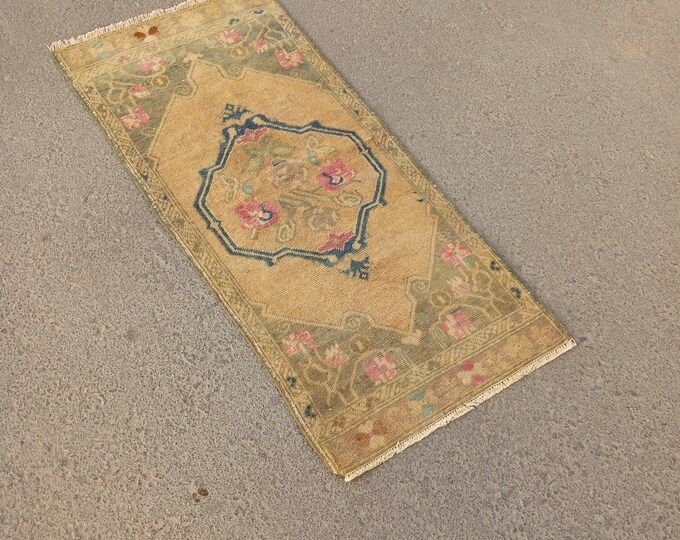 2x4 Rug,beige,green,rug,2x4 Turkish Rug,vintage Small Rug,2x4 Oushak ...