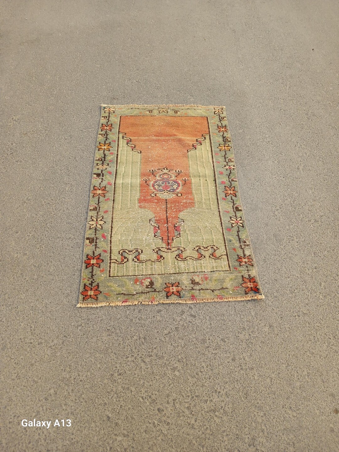 2x4 Rug,green,orange,rug,2x4 Turkish Rug,vintage Small Rug,2x4 Oushak ...